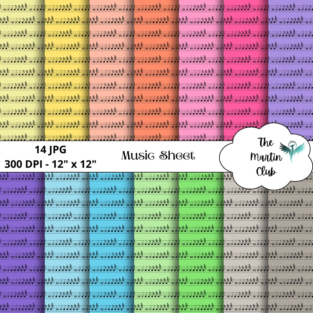 Music Sheets Background Digital Papers Music Scrapbook Pattern ...