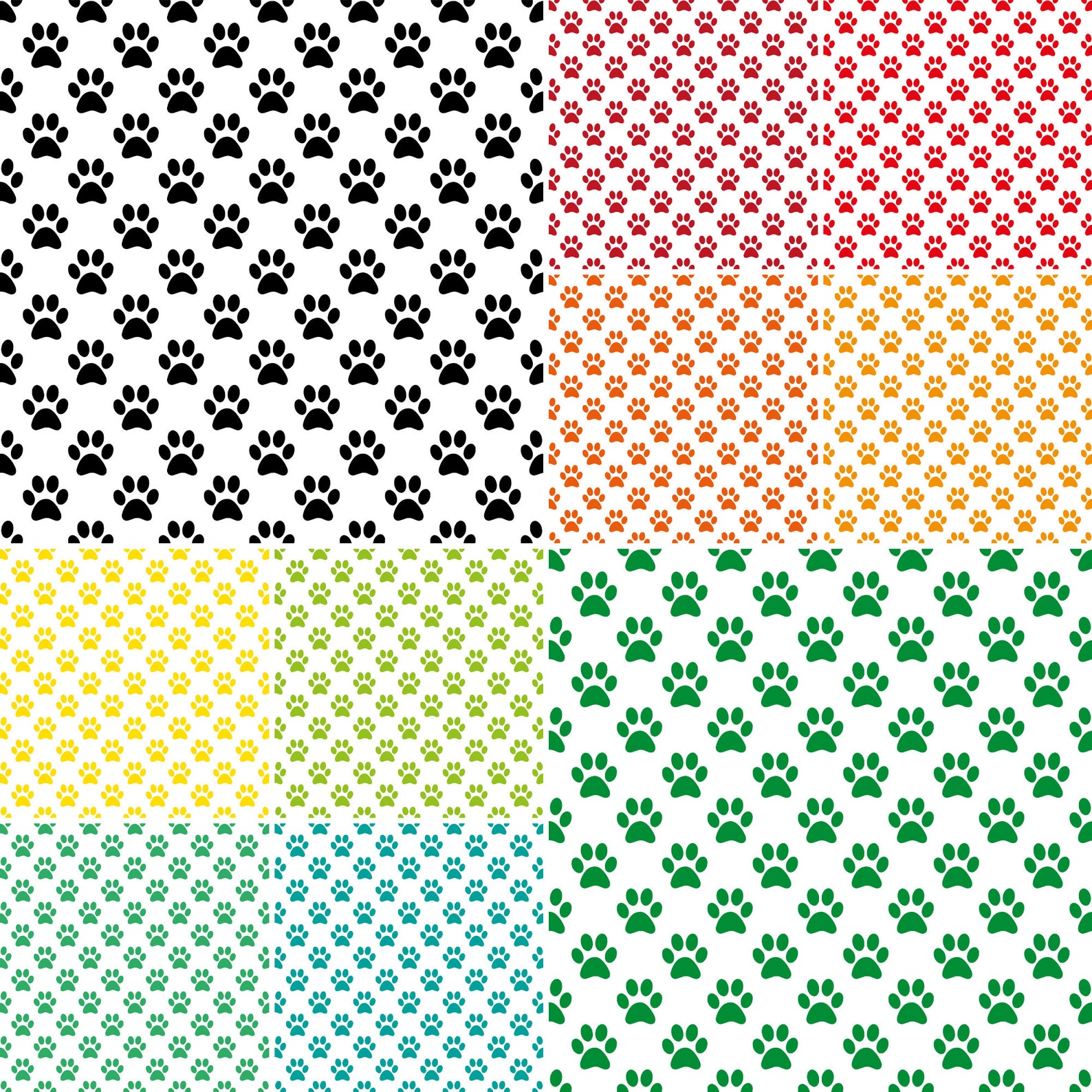 Rainbow Paw Prints Background Digital Papers Paw Prints Digital ...