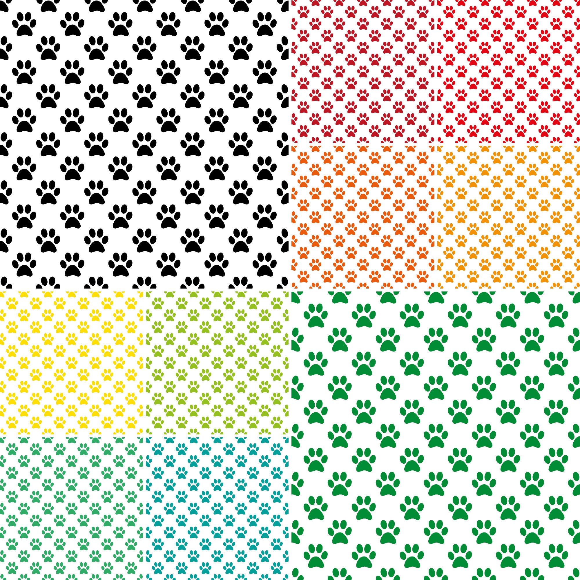 Rainbow Paw Prints Background Digital Papers Paw Prints Digital ...