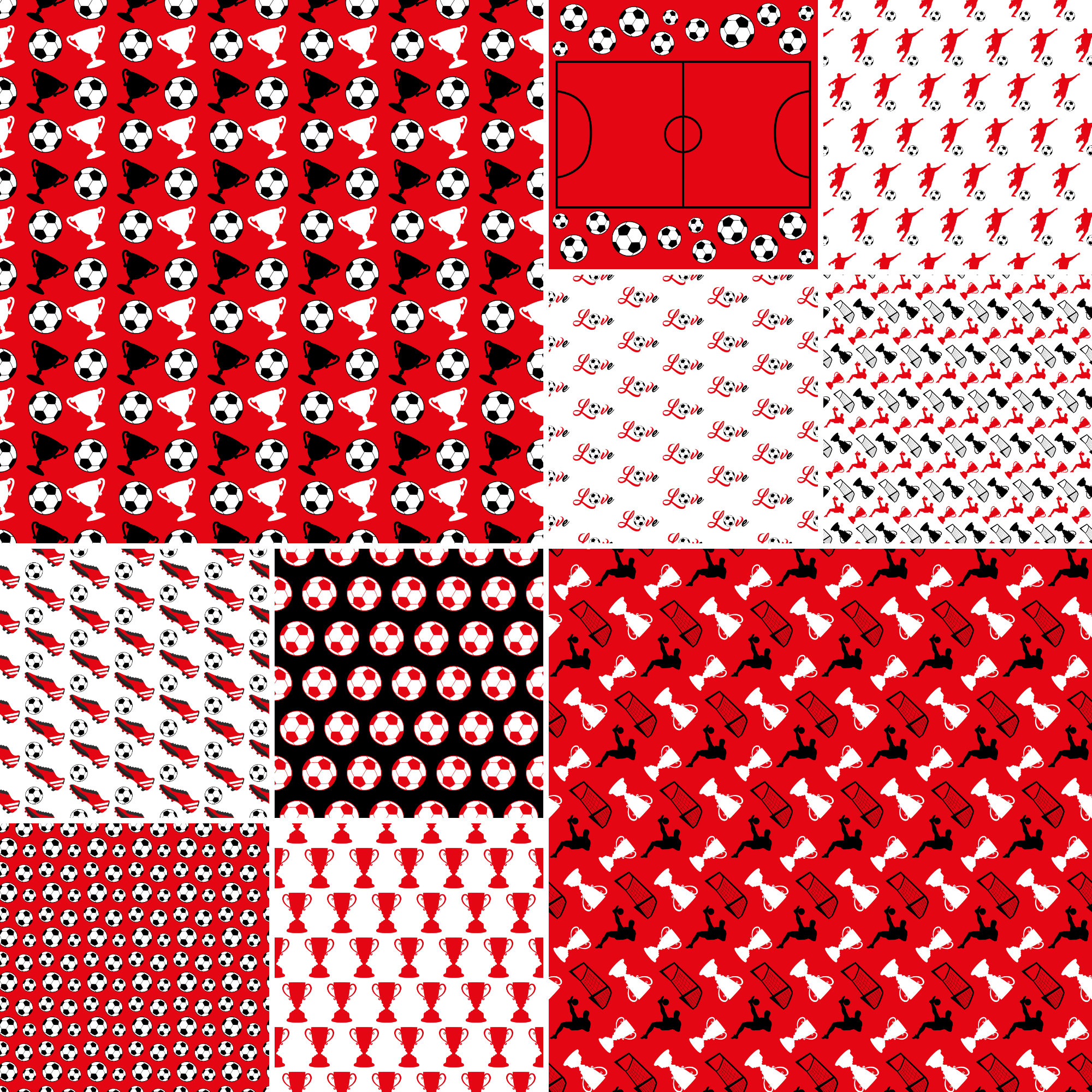 Soccer Digital Papers Background Red Black Football Sport Scrapbook ...