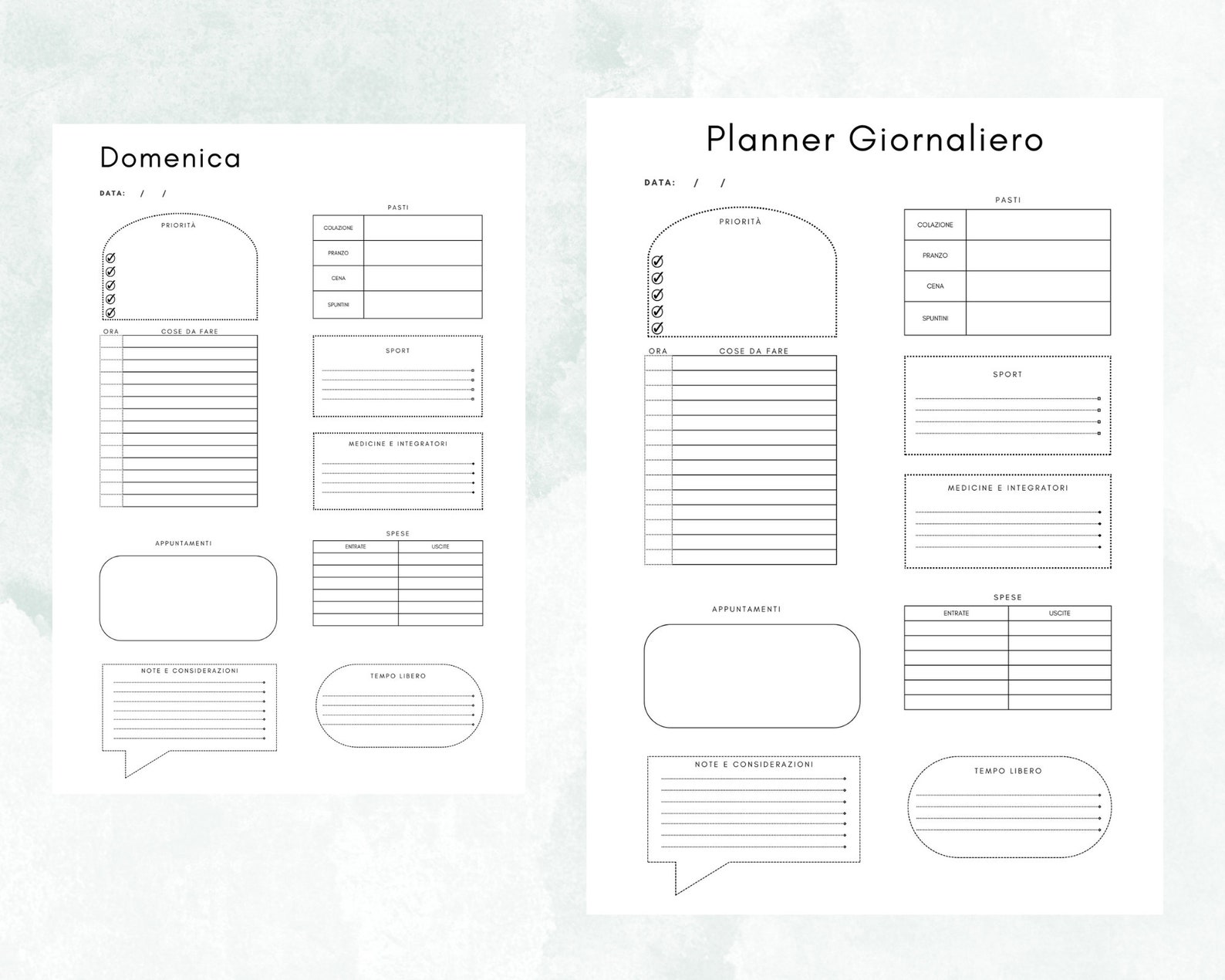 Planner Giornaliero Planner Settimanale Planner Mensile Planner 7 ...