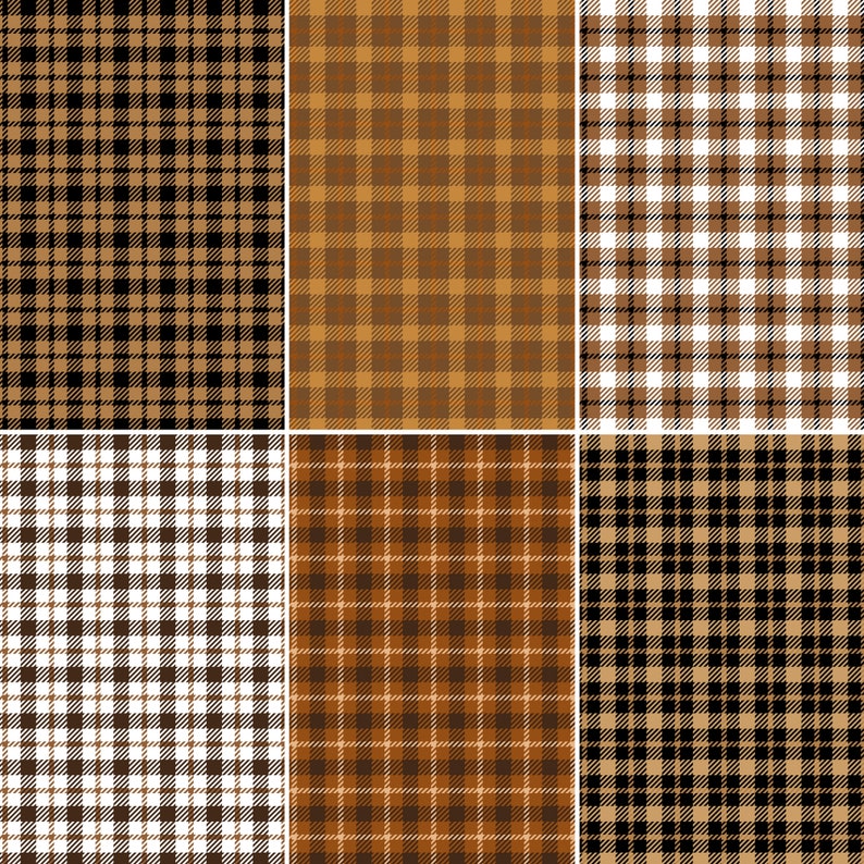 Brown Buffalo Plaid Background Digital Papers Chocolate Buffalo Digital ...