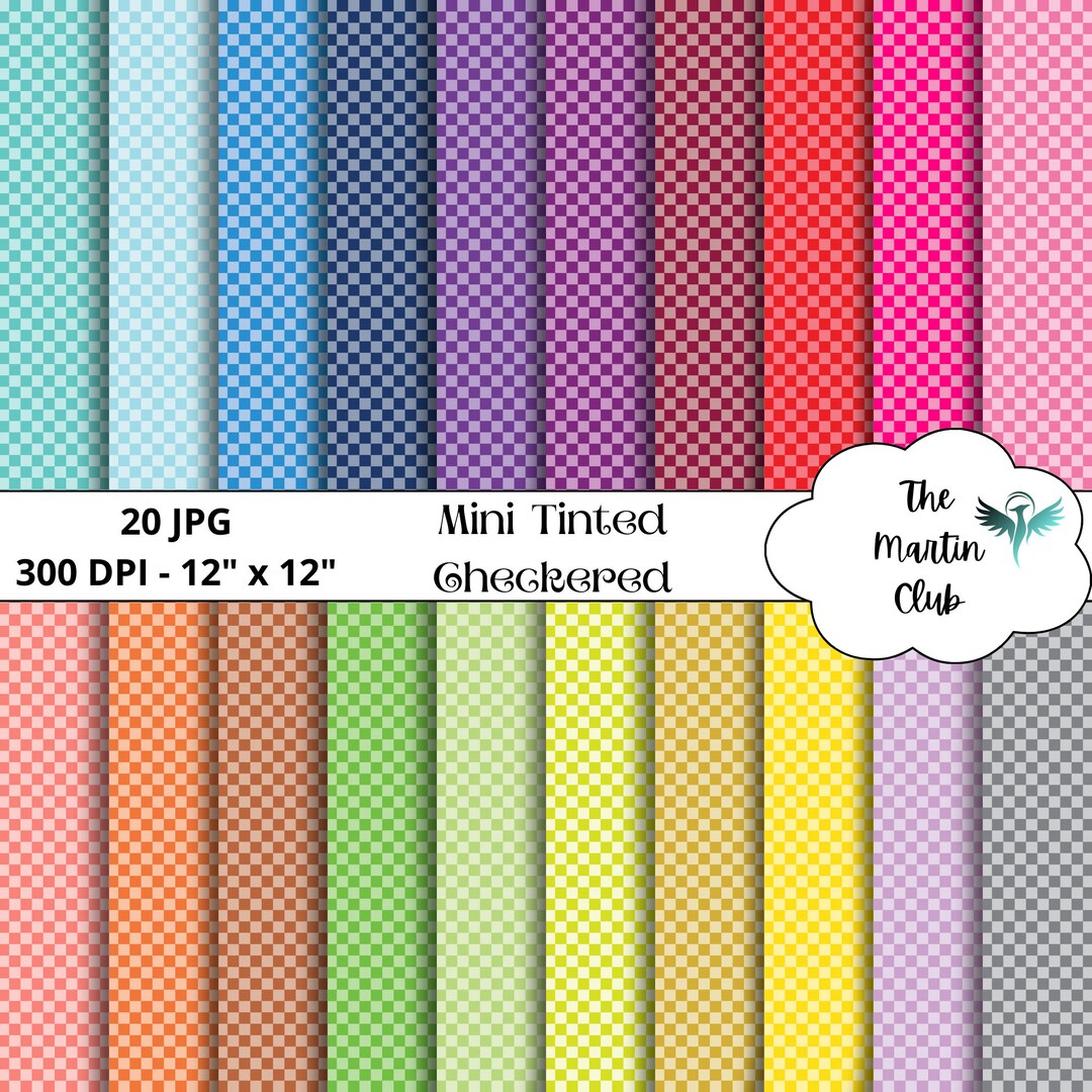 Mini Tinted Checkered Background Digital Paper Tinted Checks Digital ...