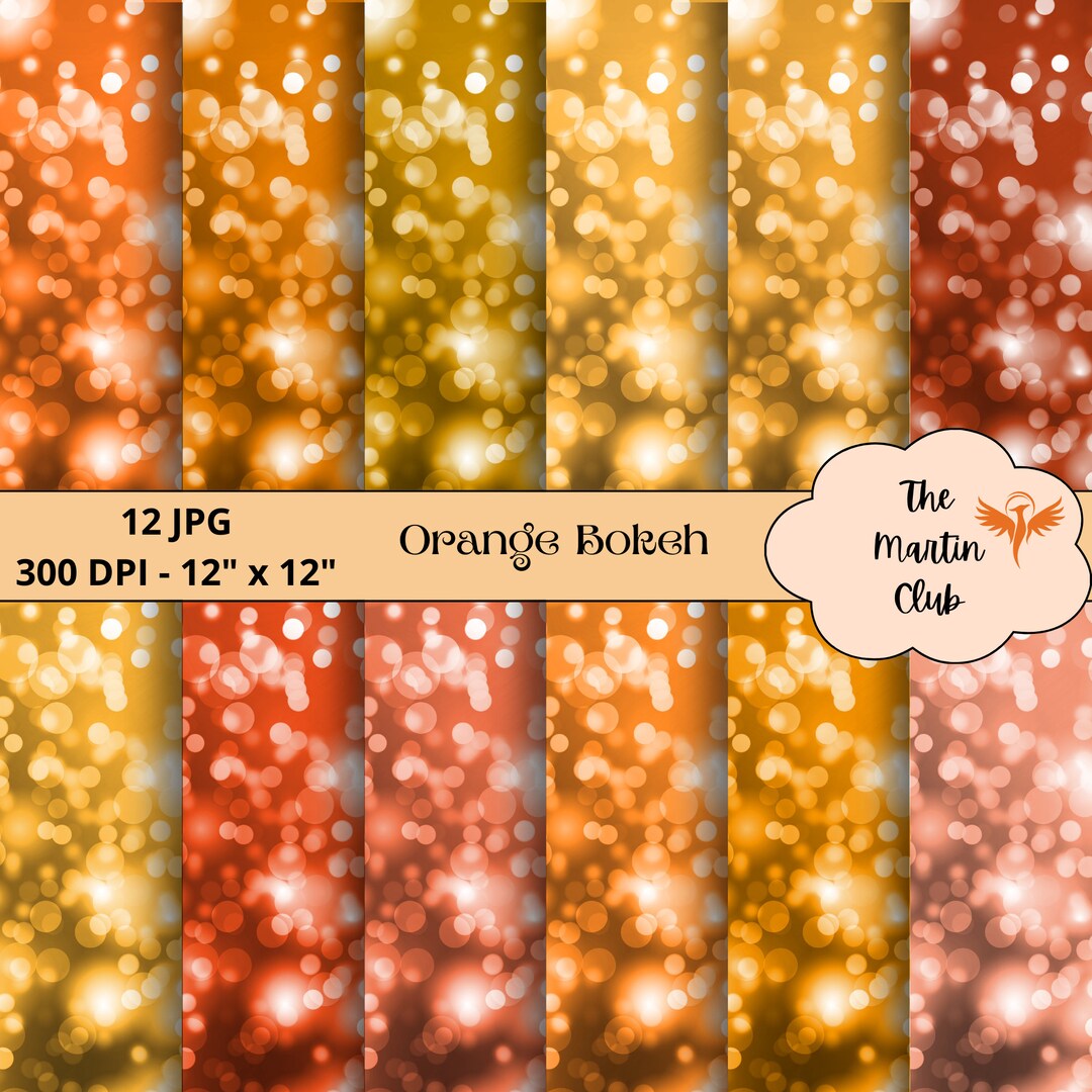 Orange Bokeh Background Digital Papers Peach Bokeh Scrapbook Paper ...