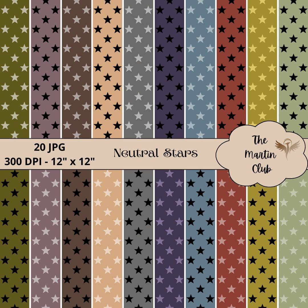 Neutral Stars Background Digital Papers Neutral Color Stars - Etsy