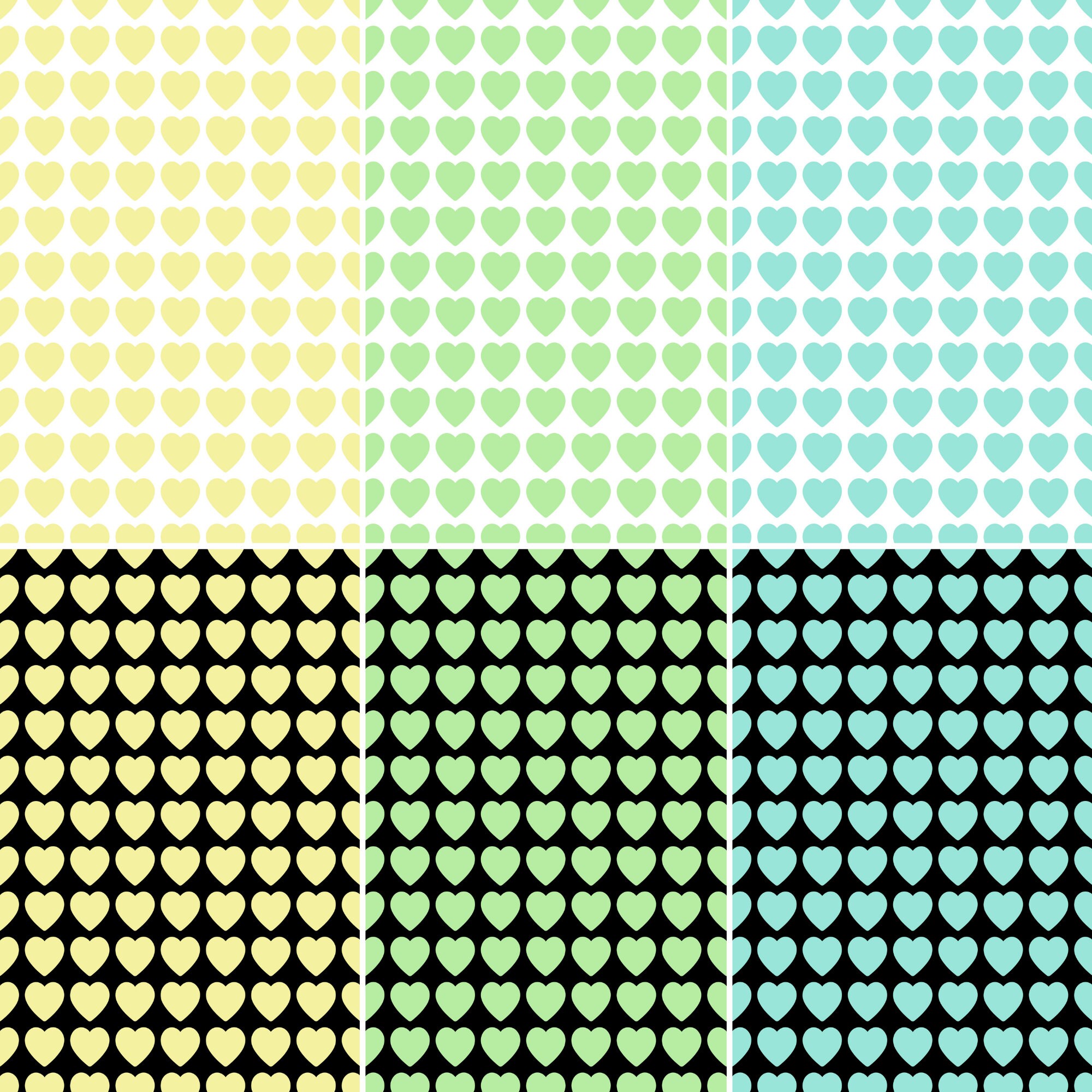 Pastel Hearts Background Digital Papers Seamless Hearts Scrapbook Paper ...