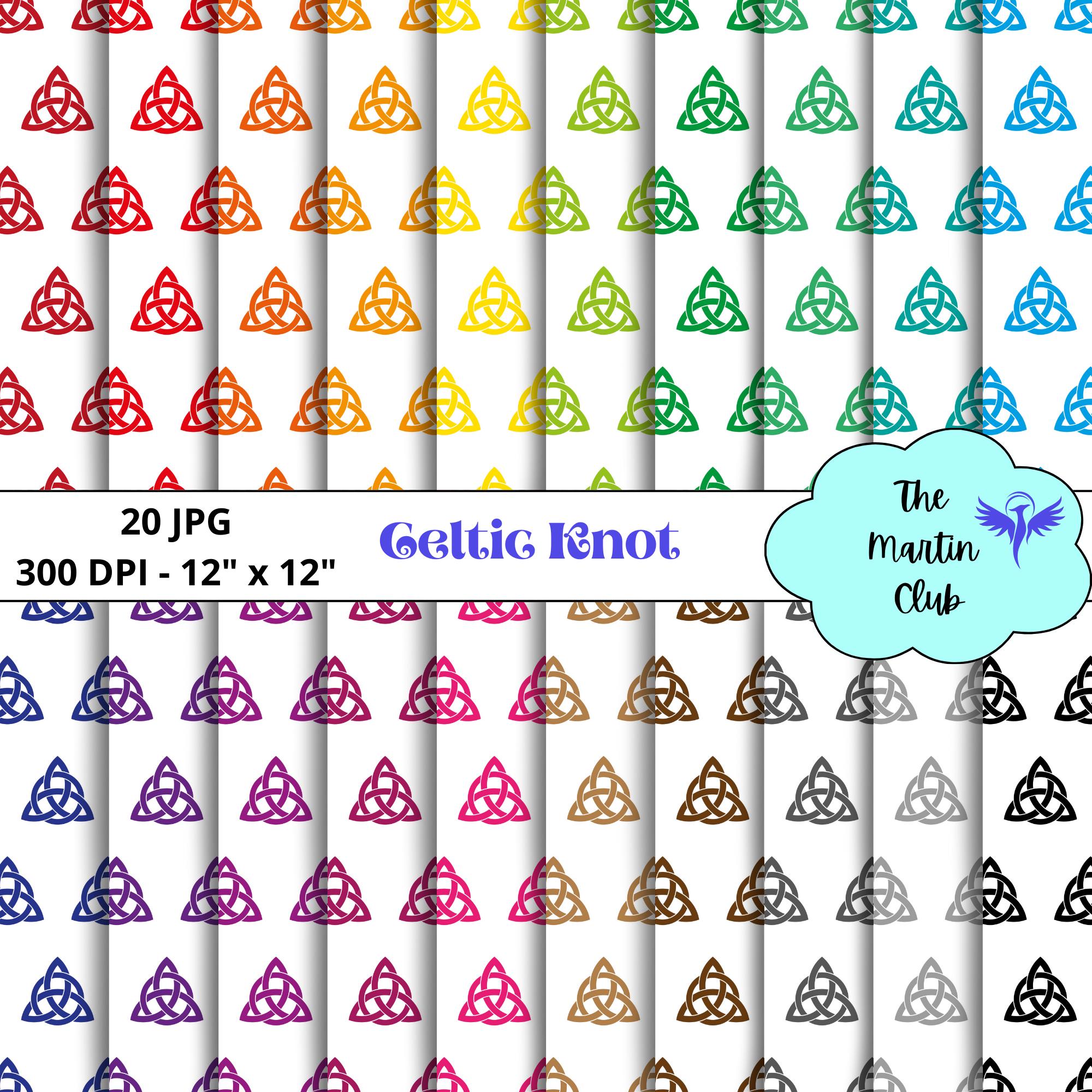 Celtic Knot Background Digital Papers Rainbow White Triquetra Scrapbook ...