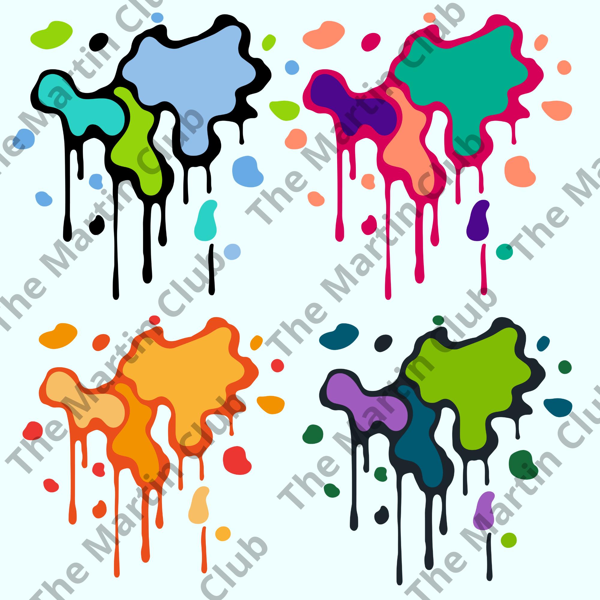 Paint Splatter Clip Art, 30 Rainbow Splatter Clip Art, PNG, 300 DPI ...