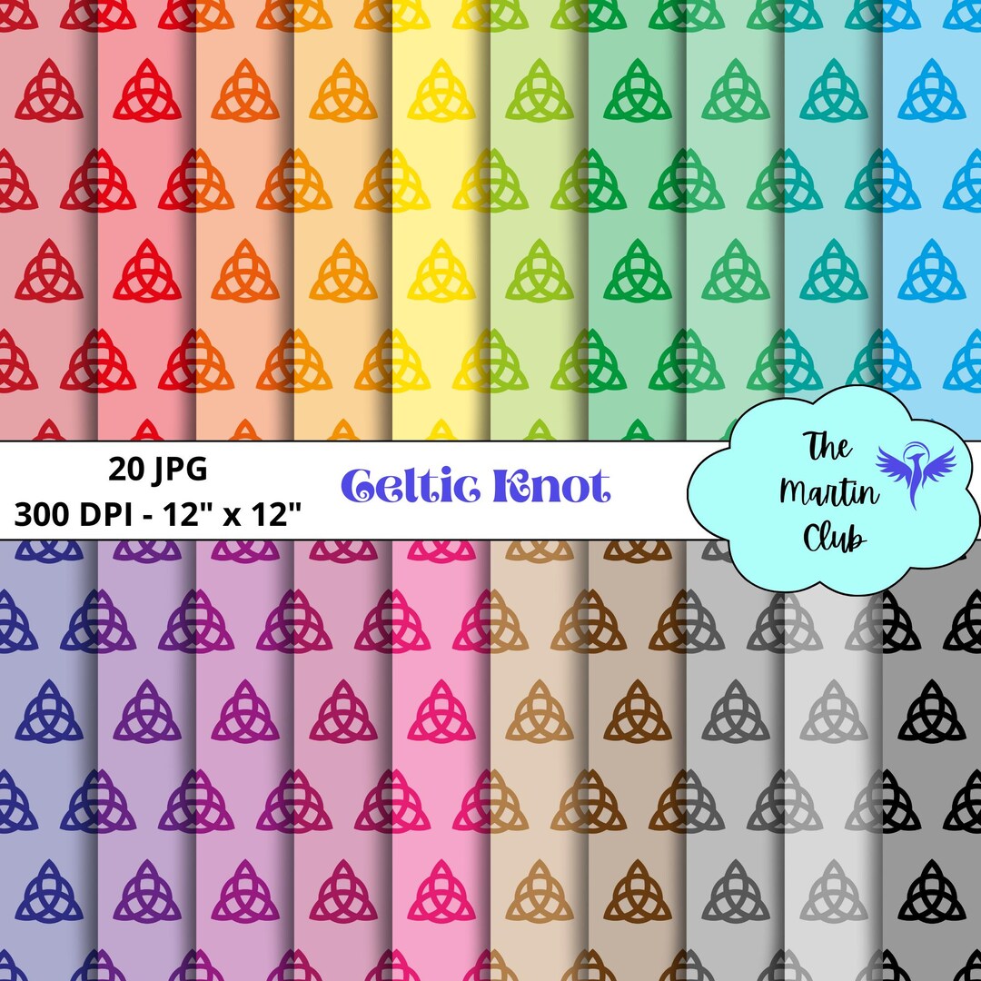 Celtic Knot Background Digital Papers Rainbow Triquetra Scrapbook ...