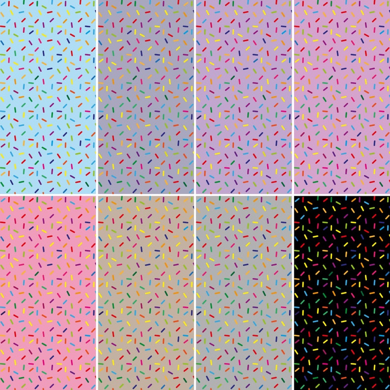 Sprinkles Background Digital Papers Rainbow Confetti Sprinkles ...