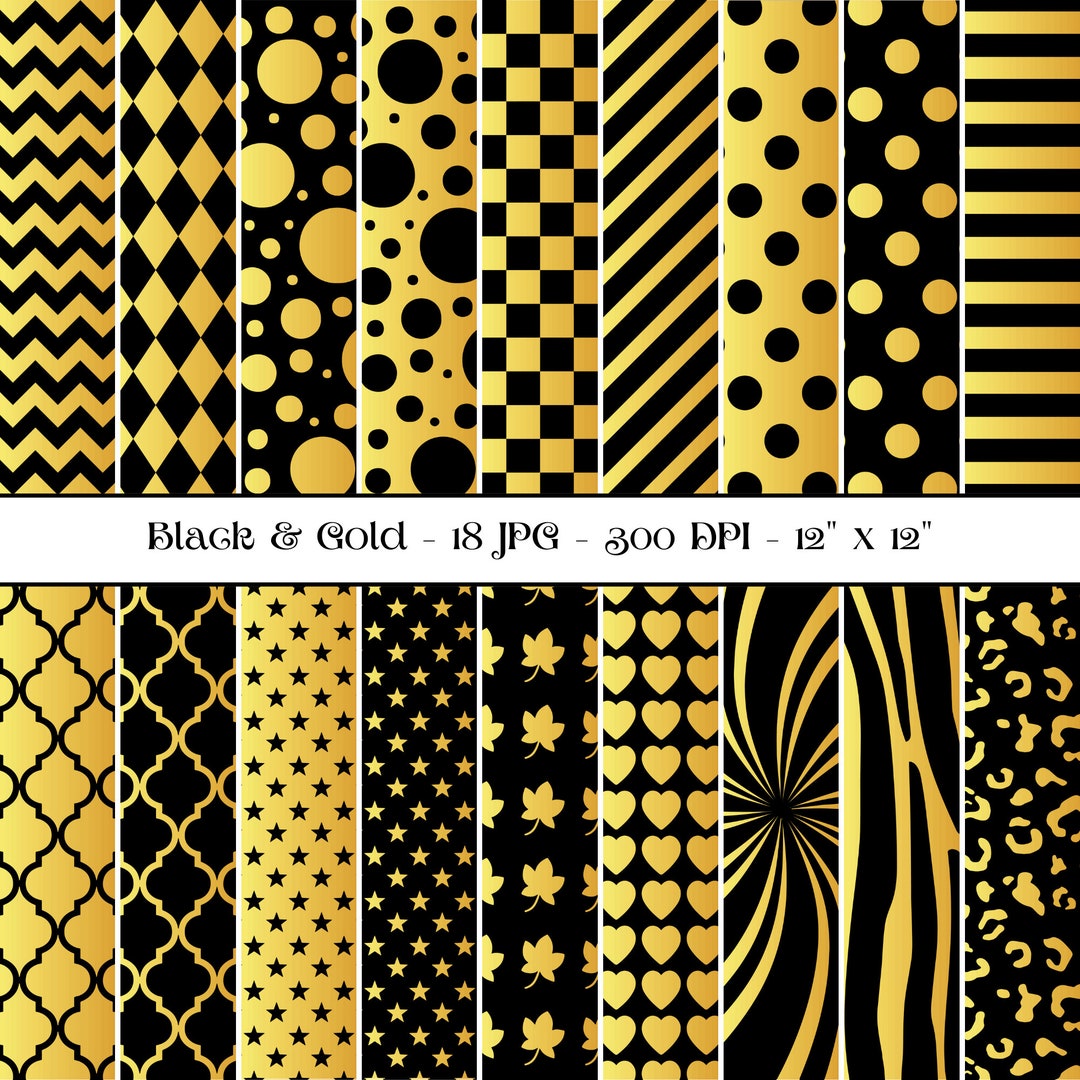 Black Gold Background Digital Papers Gold Foil Digital - Etsy