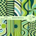 Retro Groovy Background Digital Papers Green Teal Groovy 60' 70' Retro ...