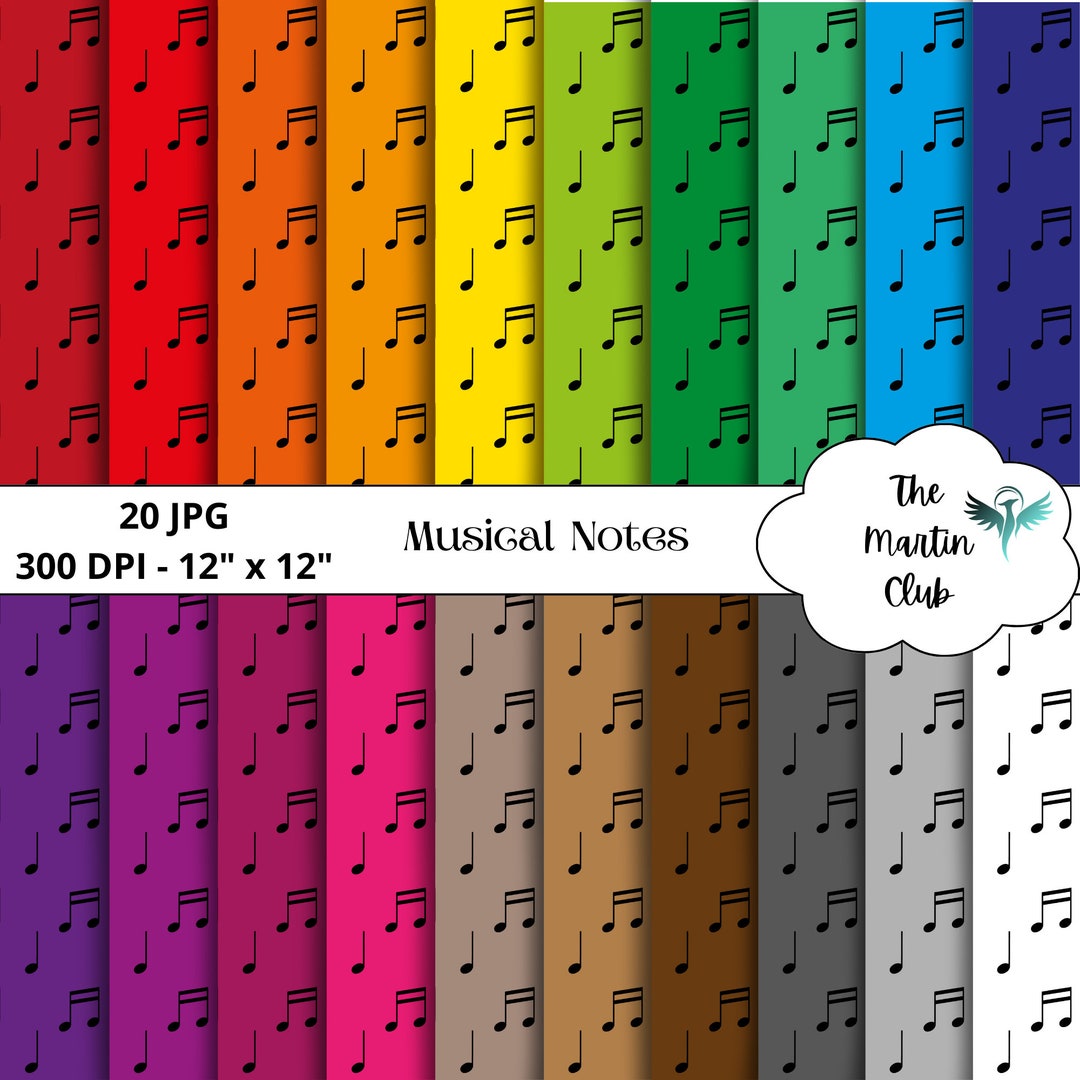 Musical Notes Background Digital Papers Music Scrapbook Pattern ...