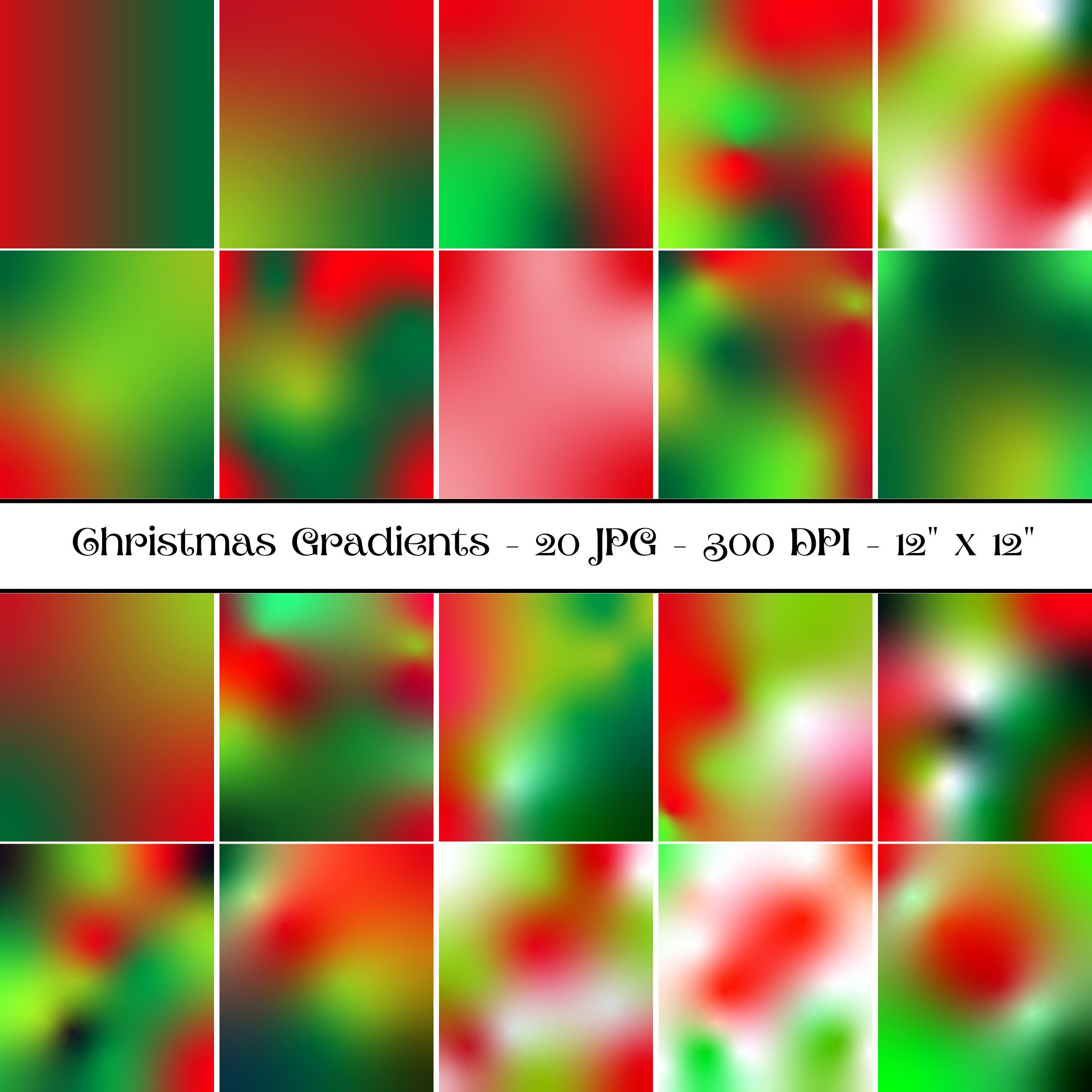 Christmas Gradients Background Digital Papers Red and Green - Etsy