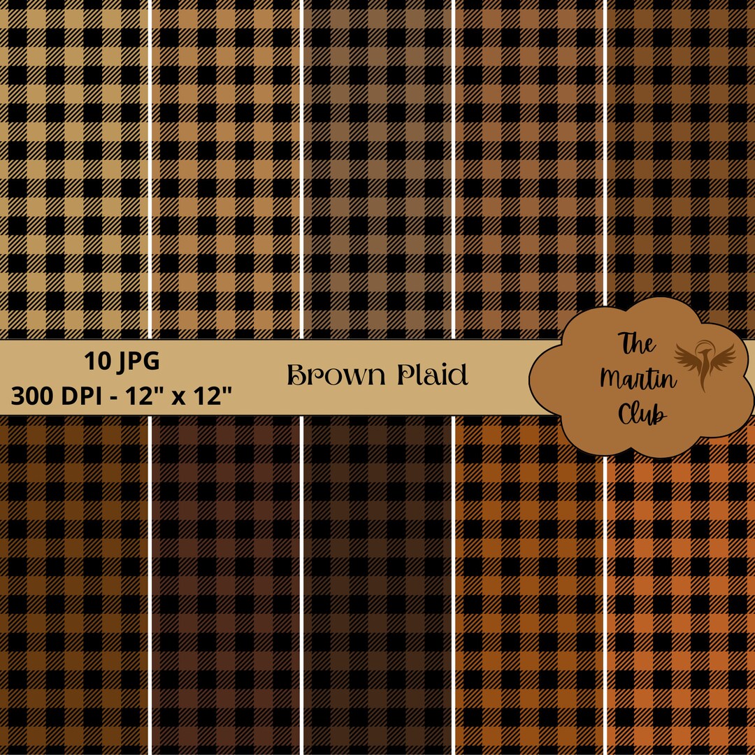 Brown Plaid Background Digital Papers Chocolate Buffalo Plaid - Etsy
