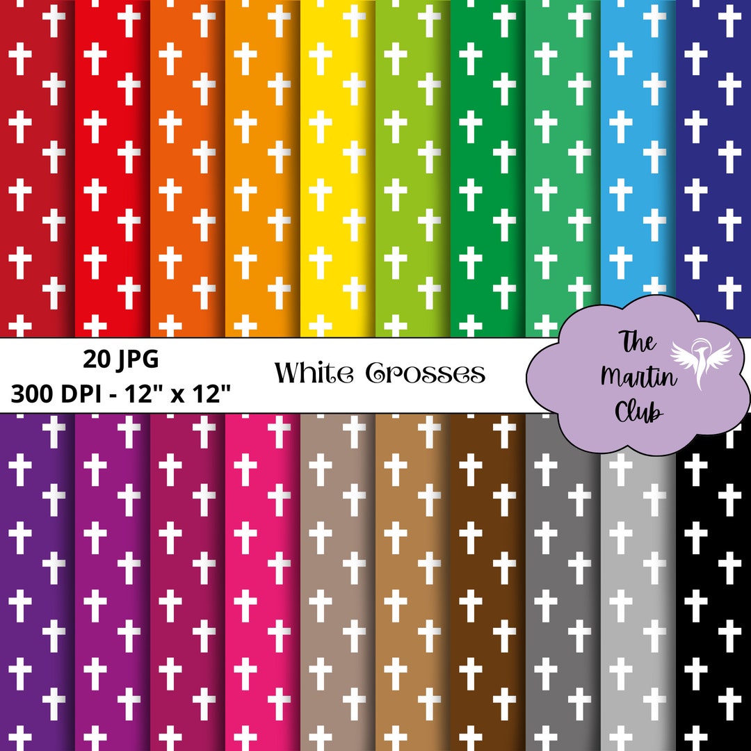 Crosses Symbol Background Digital Papers White Crosses Scrapbook ...