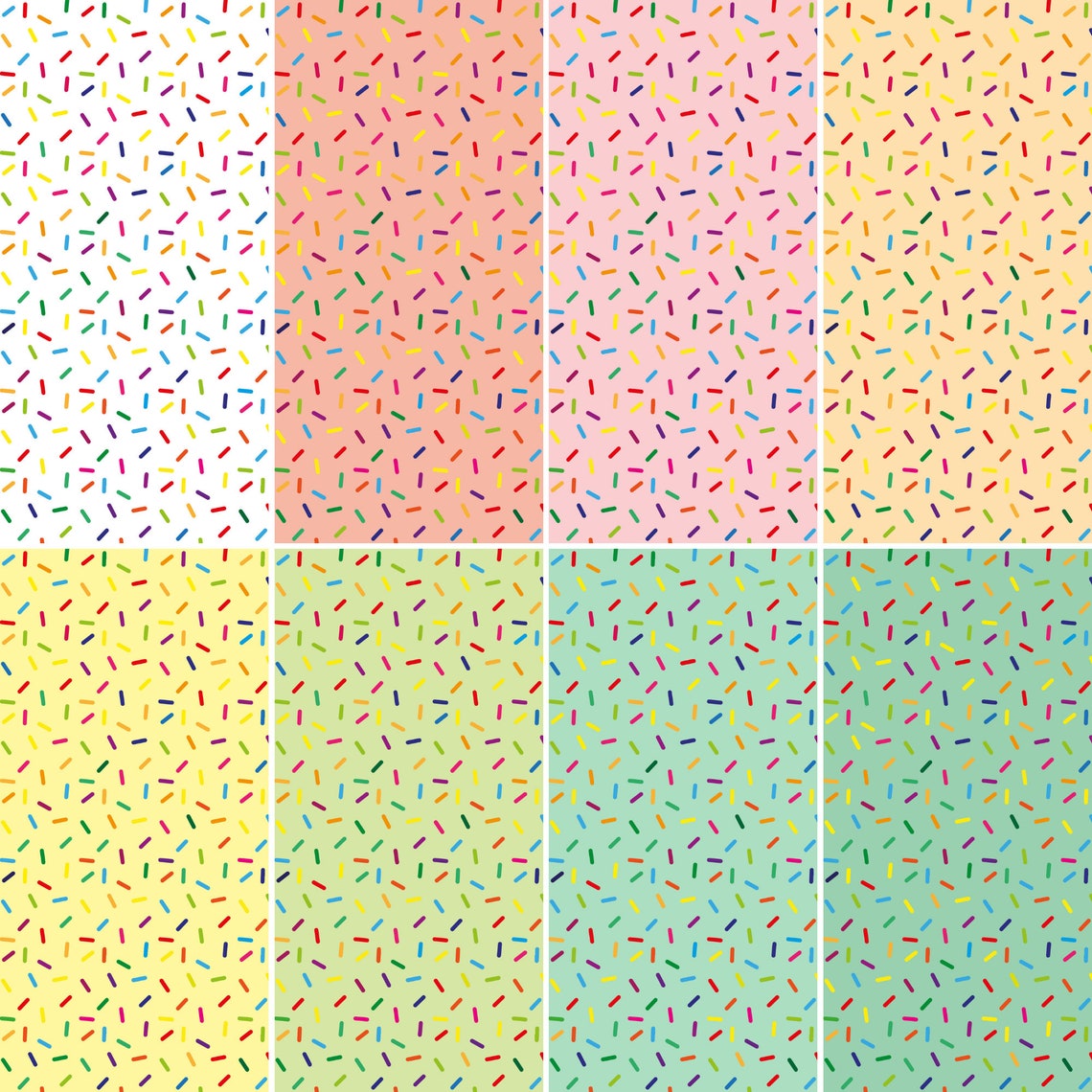 Sprinkles Background Digital Papers Rainbow Confetti Sprinkles ...