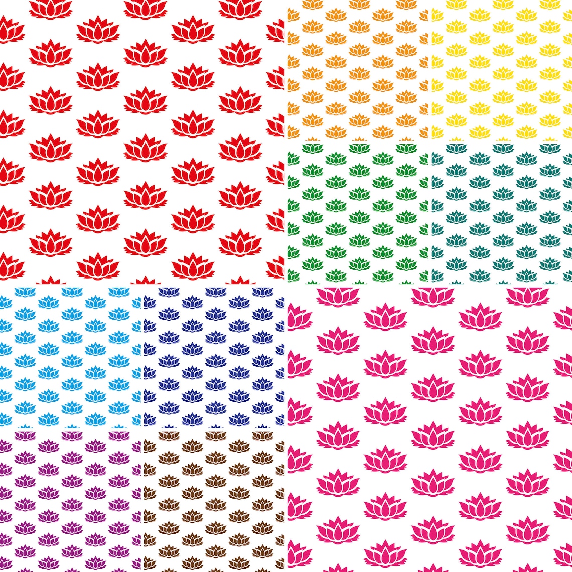 Lotus Flower Background Digital Papers Rainbow Lotus Flowers Scrapbook ...