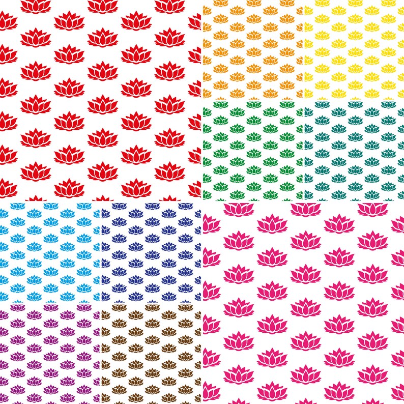 Lotus Flower Background Digital Papers Rainbow Lotus Flowers Scrapbook ...