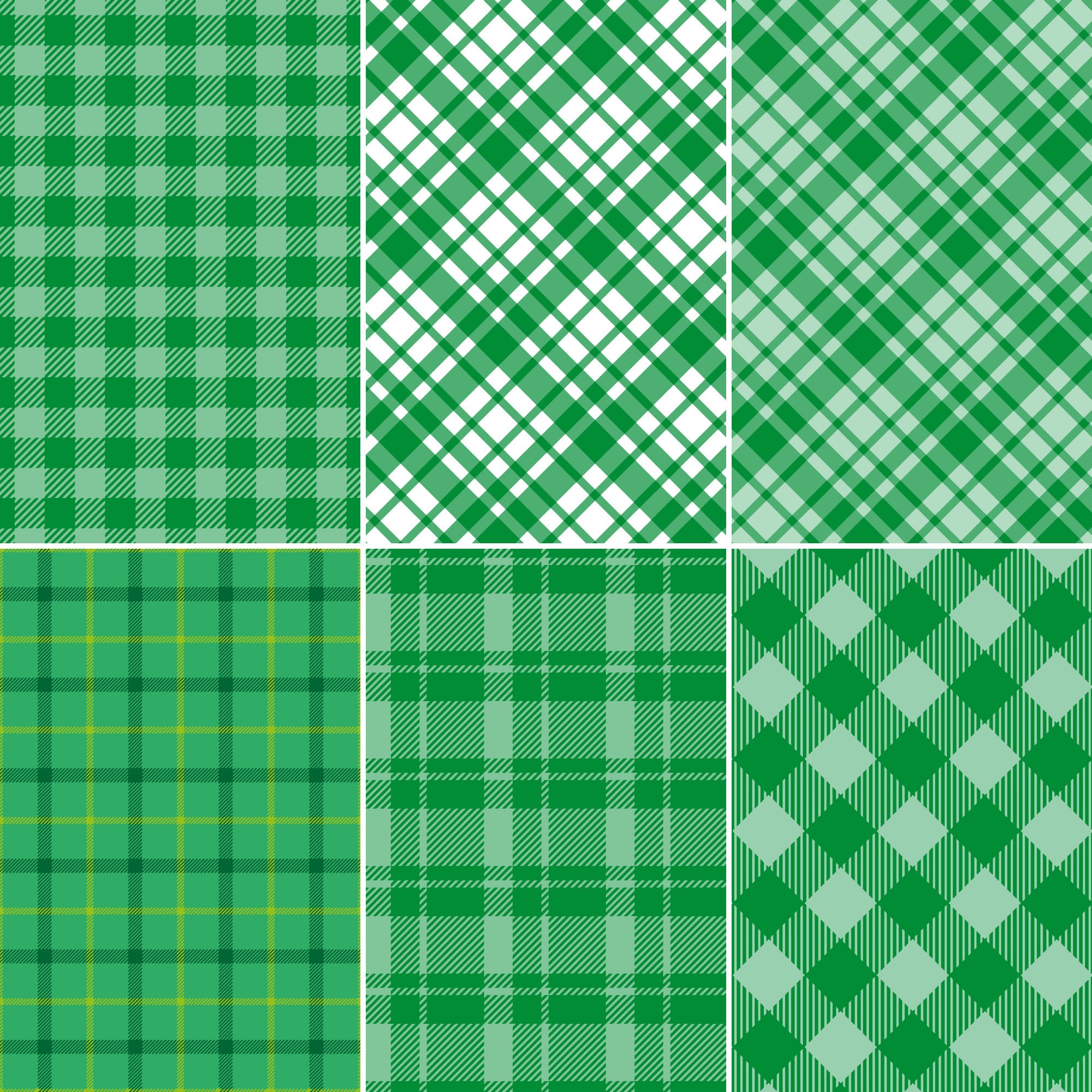 Green Plaid Background Digital Papers Green Buffalo Digital Scrapbook ...