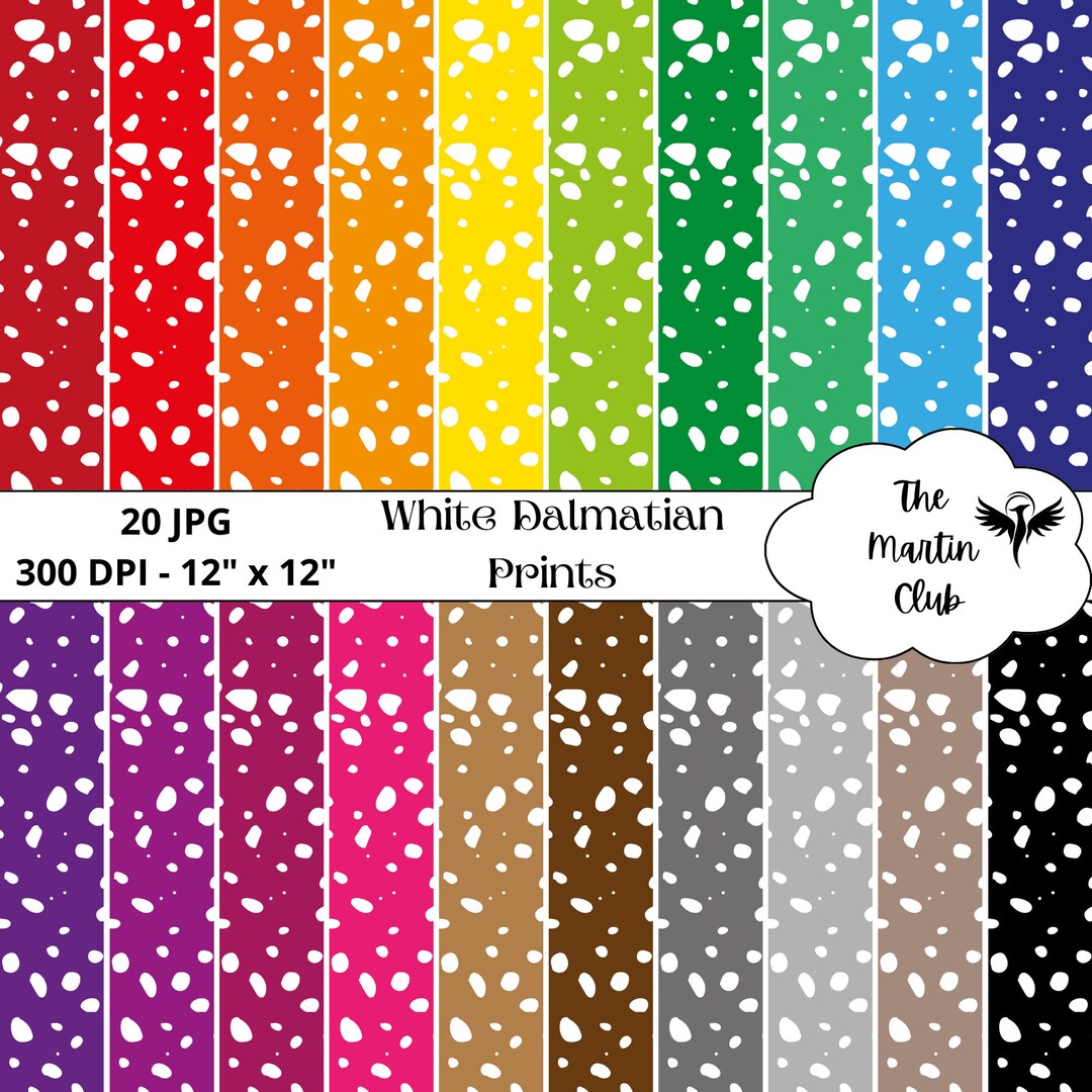 White Dalmatian Print Background Digital Papers Dalmatian - Etsy