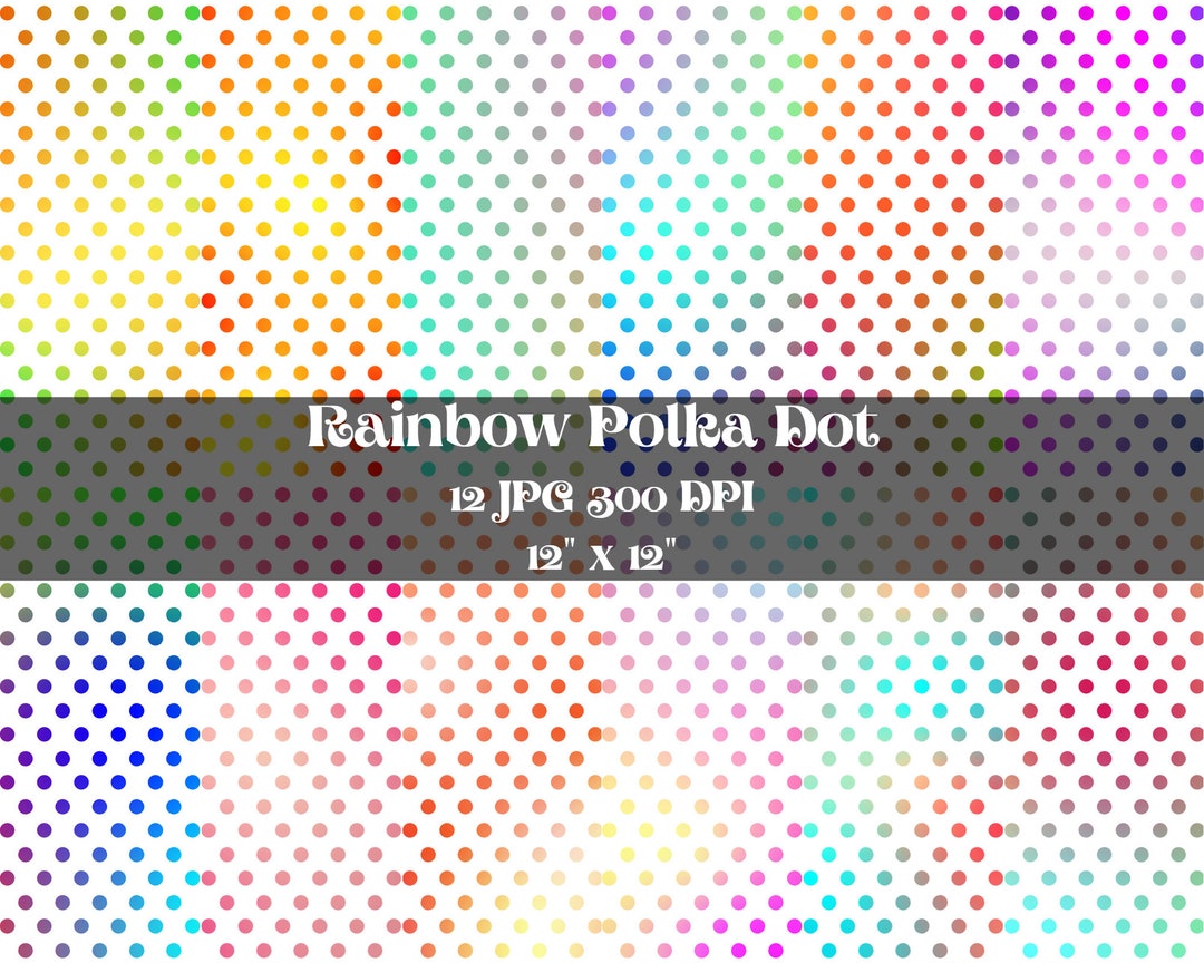 Rainbow Polka Dot Background Digital Papers Polka Dot - Etsy
