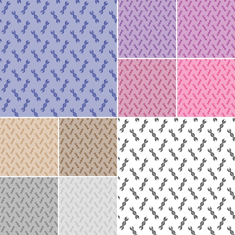DNA Digital Paper Science Background Tinted Helix DNA Scrapbook Paper ...