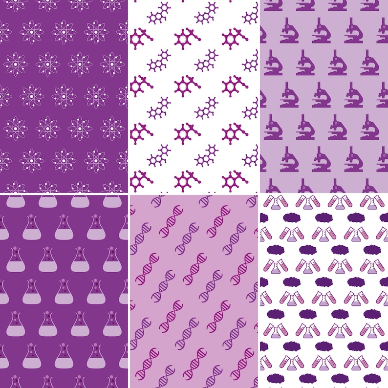 Science Digital Paper Purple Background Scientific Scrapbook Paper ...