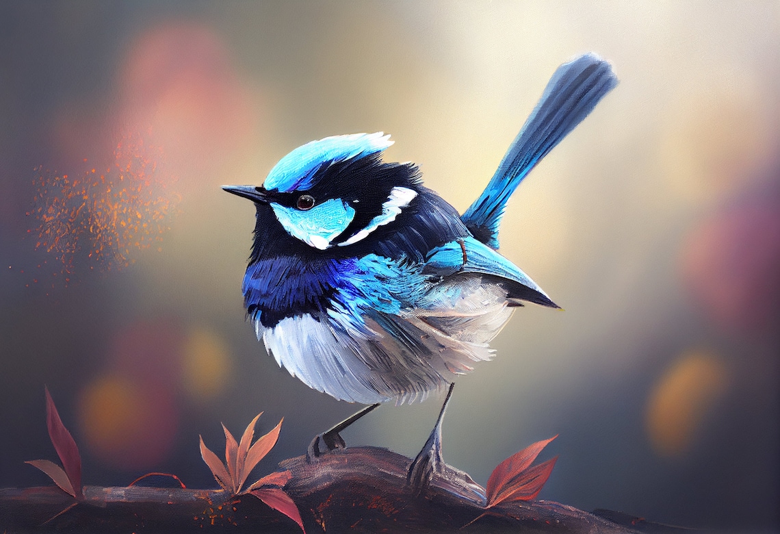 Superb Fairy Wren Art Print, Australian Blue Wren (digital Download) - Etsy