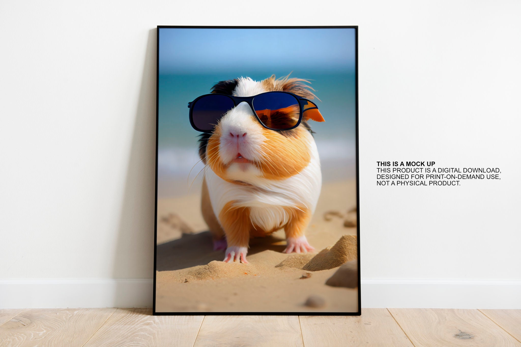 Guinea Pig, Cavy, at the Beach (3 Images) - Poster Art, Digital ...