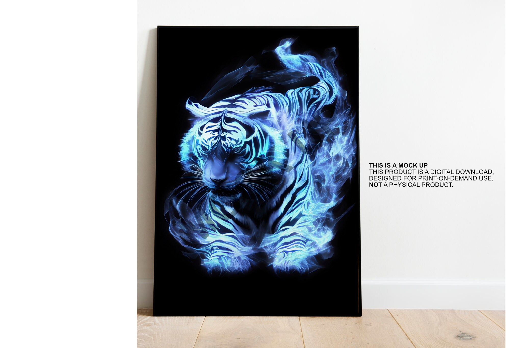 Mystical Tiger, Dark, Vibrant Poster Art (2:3) - Digital Download, High ...