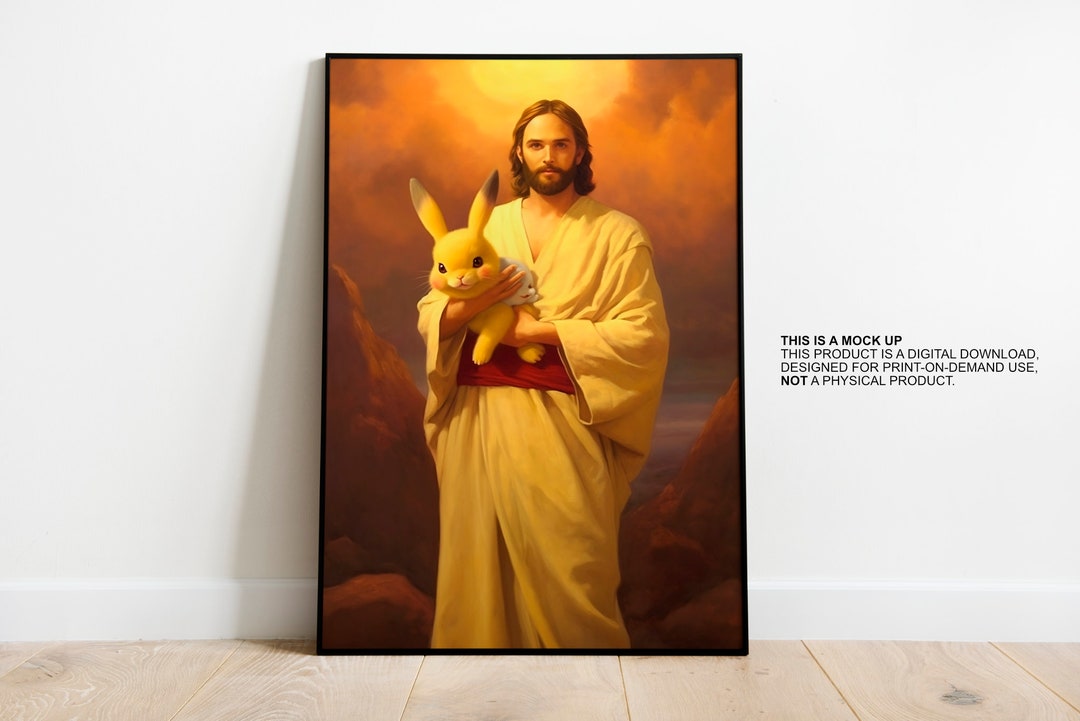 Jesus Catch Em All, Even Pikachu - Jesus, Pokemon Pikachu, Digital ...