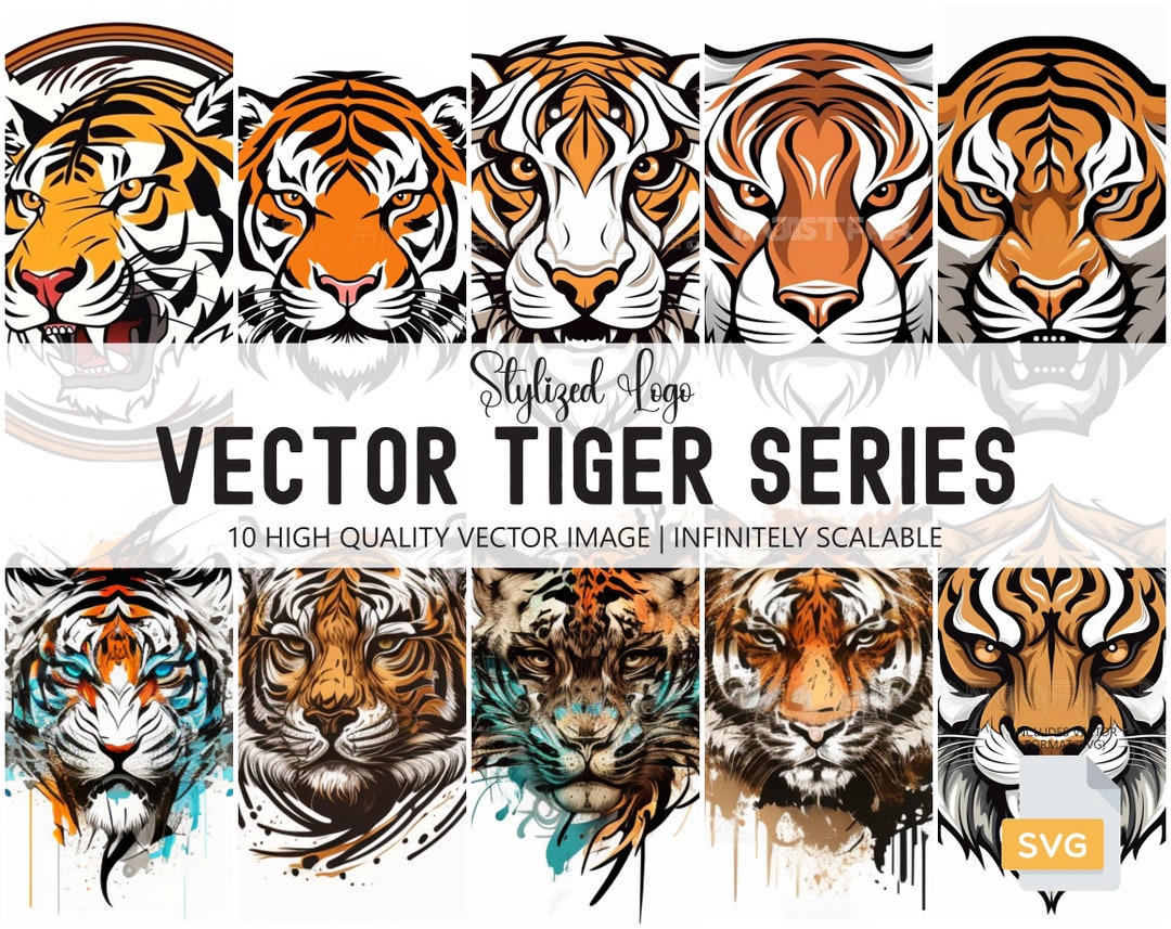 TIGER LOGO - 10 Images - SVG Format, Scaleable Vector Graphic, Stylized ...