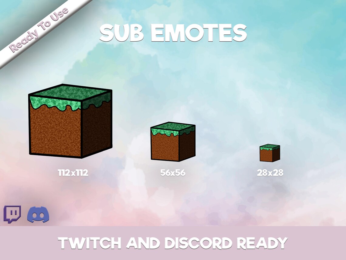 Minecraft Grass Block Emote - Minecraft Twitch Emote - Youtube Emote ...