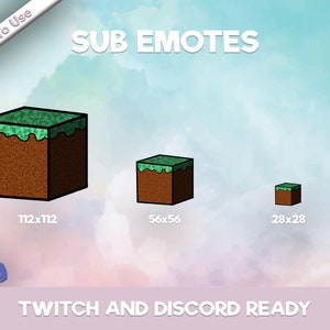 Minecraft Grass Block Emote - Minecraft Twitch Emote - Youtube Emote ...