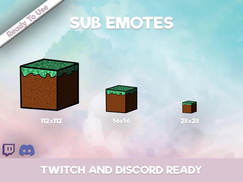 Minecraft Grass Block Emote - Minecraft Twitch Emote - Youtube Emote ...