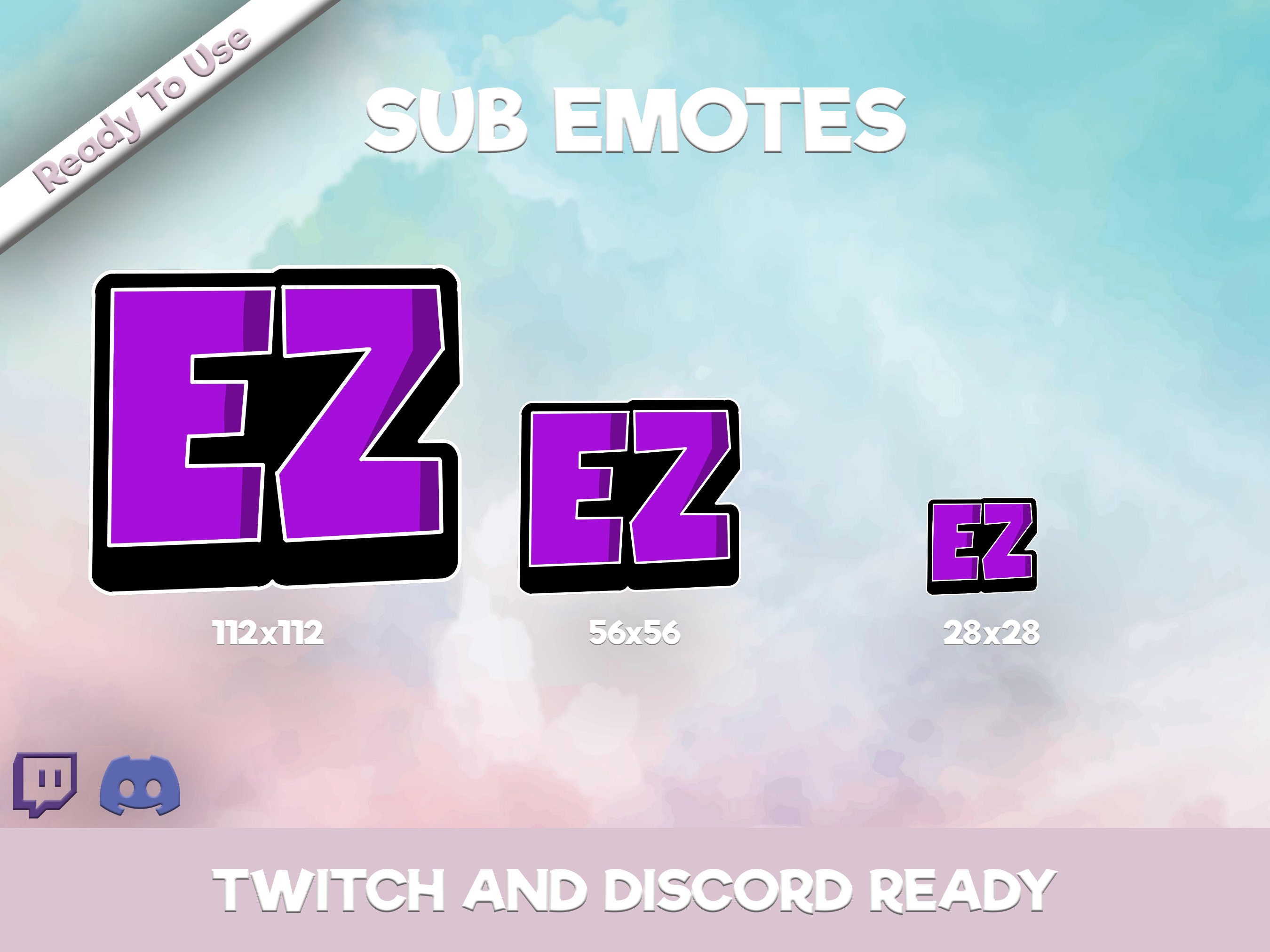 EZ Emote - Twitch Emote - Youtube Emote - Discord Emote - Streamer Emote - Community Emote - Etsy