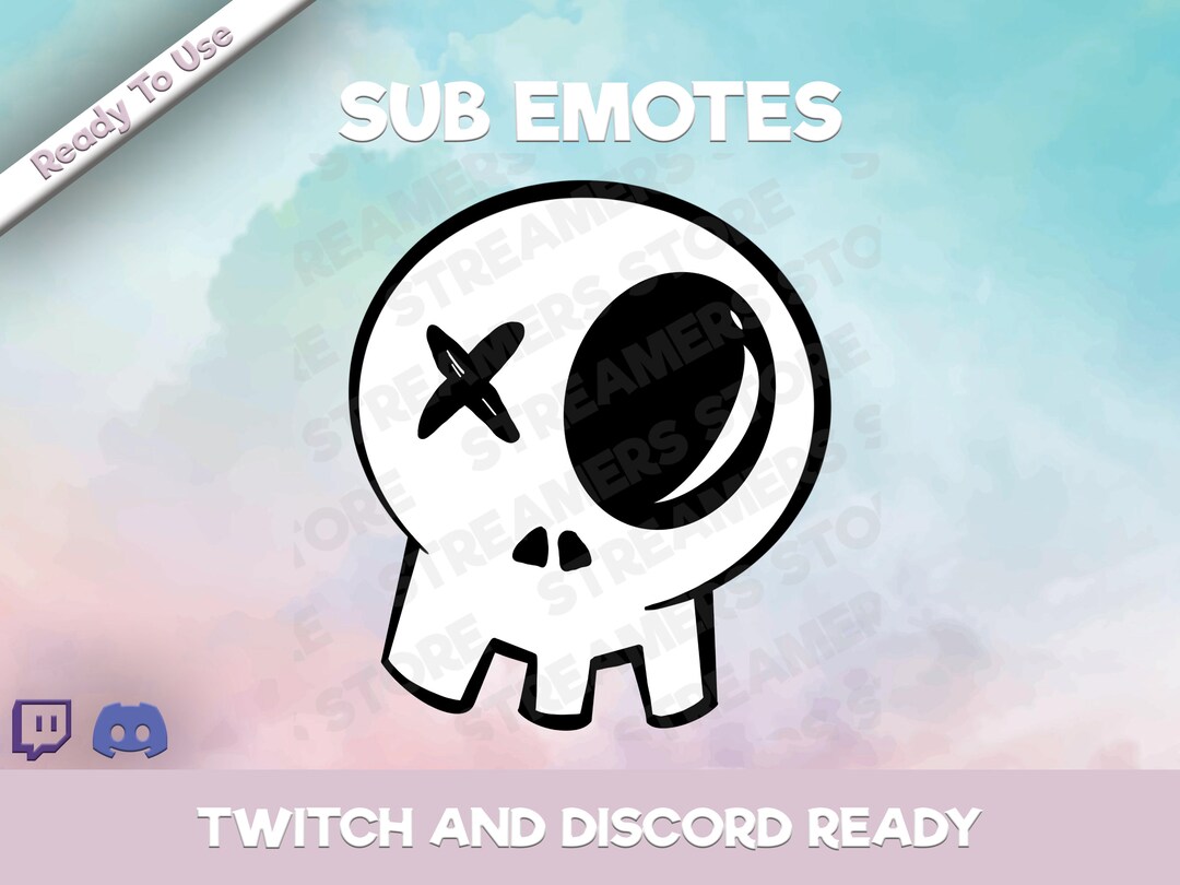 Skull Emote - Twitch Emote - Youtube Emote - Discord Emote - Streamer ...