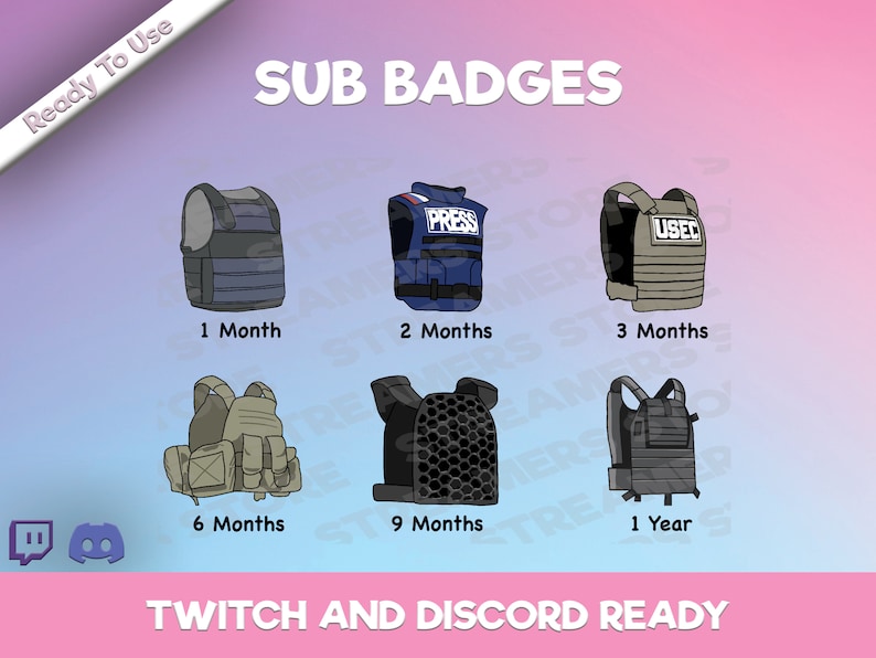 Tarkov Armor Sub Badges - Tarkov Twitch Sub Badges - Youtube - Discord ...