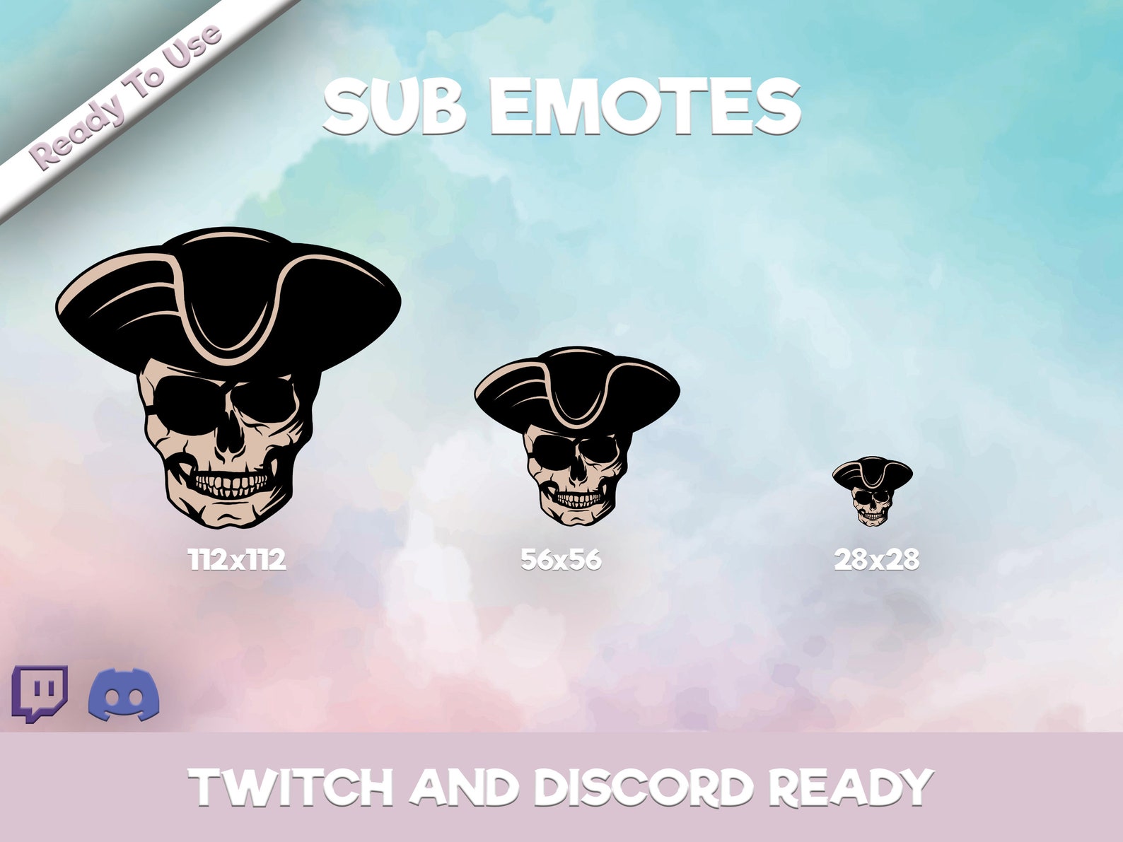 Pirate Skull Emote - Sea of Thieves Twitch Emote - Youtube Emote ...