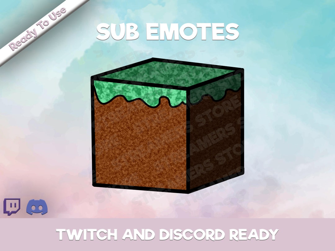 Minecraft Grass Block Emote - Minecraft Twitch Emote - Youtube Emote ...