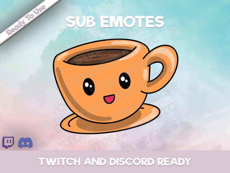 Kawaii Coffee Emote - Twitch Emote - Youtube Emote - Discord Emote ...