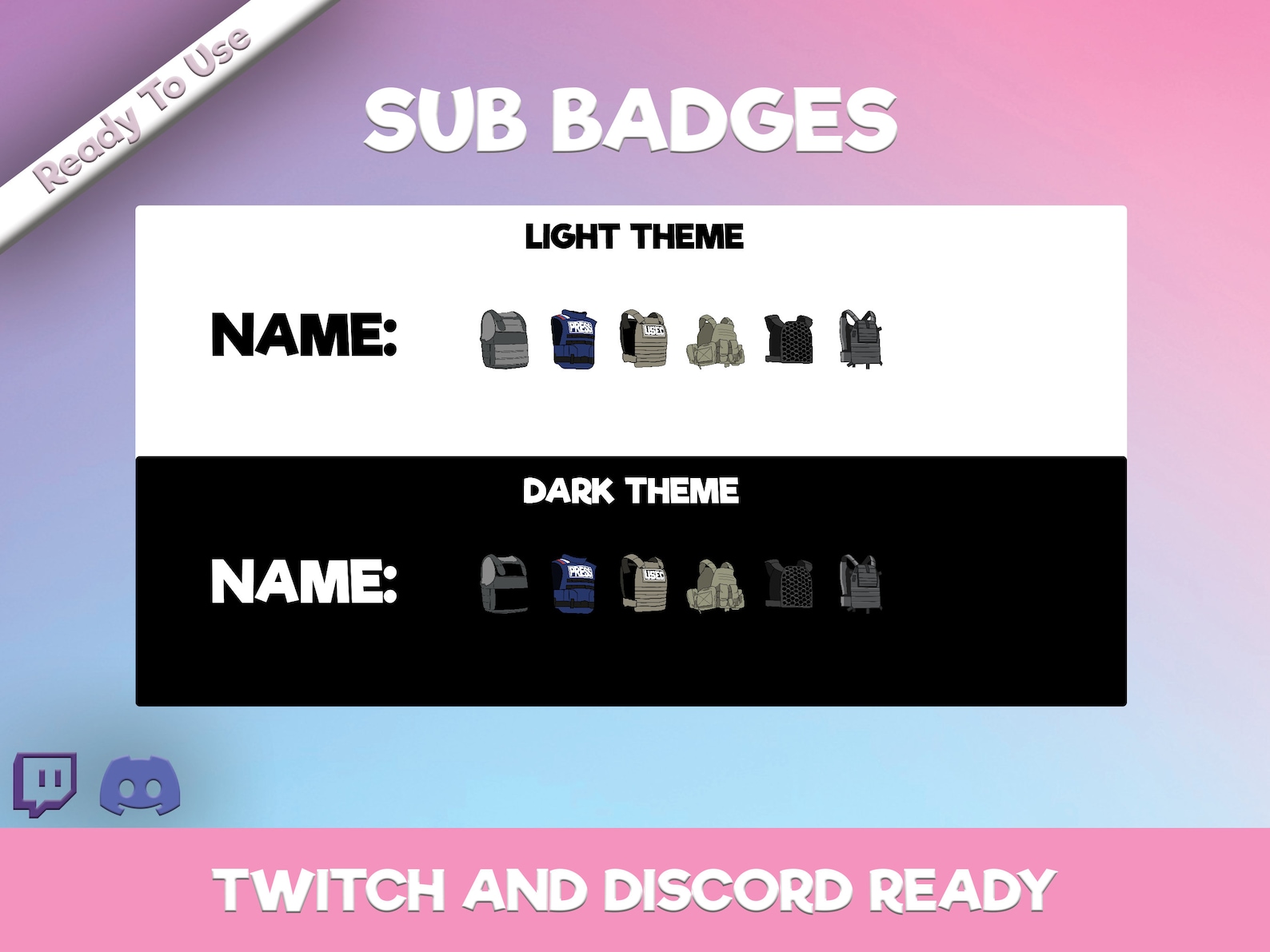 Tarkov Armor Sub Badges - Tarkov Twitch Sub Badges - Youtube - Discord ...
