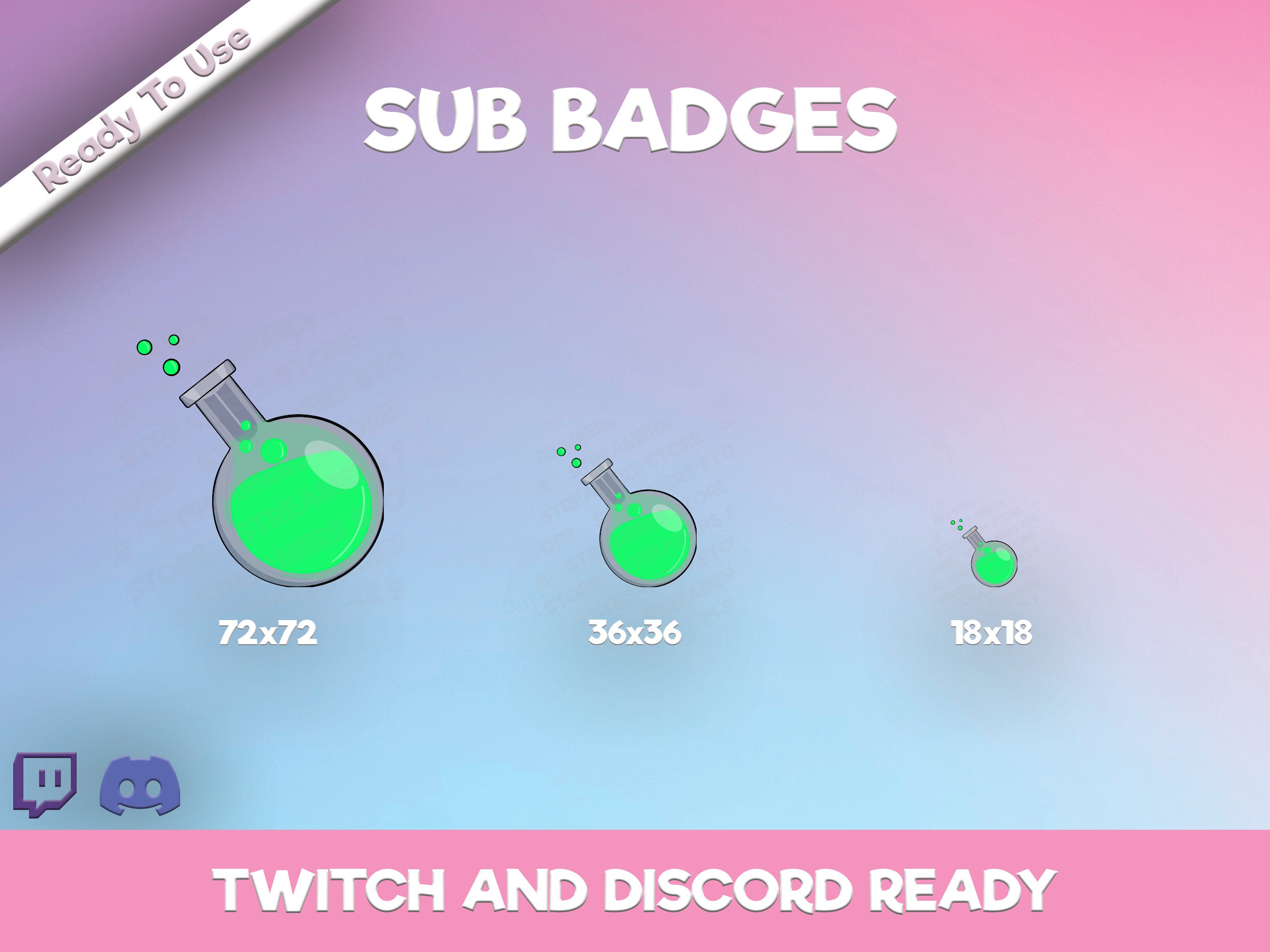 Potion Sub Badges - Twitch Sub Badges - Youtube - Discord -streamer Sub ...