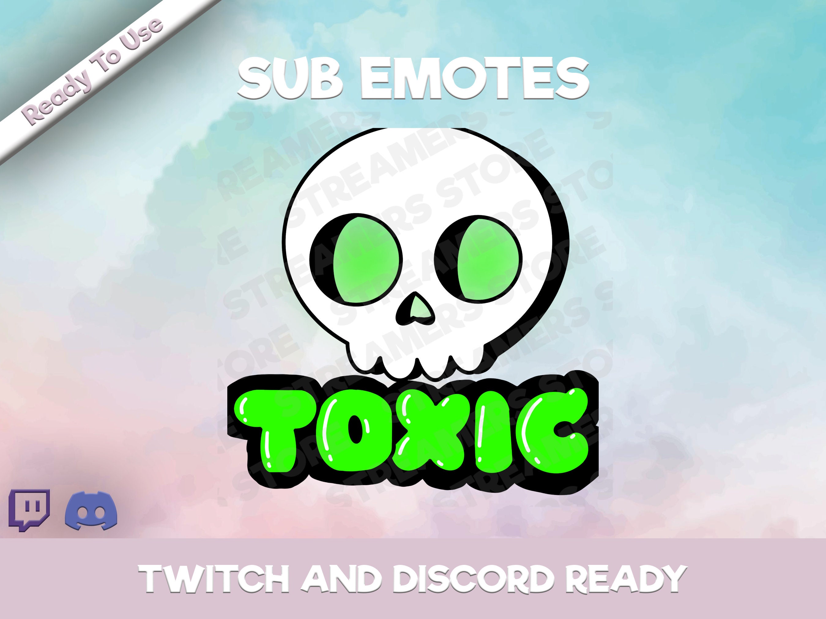 Toxic Skull Emote Twitch Emote Youtube Emote Discord Emote Streamer ...