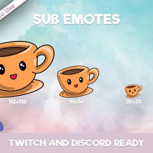 Kawaii Coffee Emote - Twitch Emote - Youtube Emote - Discord Emote ...
