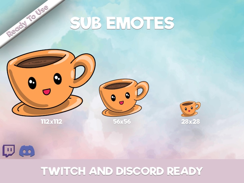 Kawaii Coffee Emote - Twitch Emote - Youtube Emote - Discord Emote ...