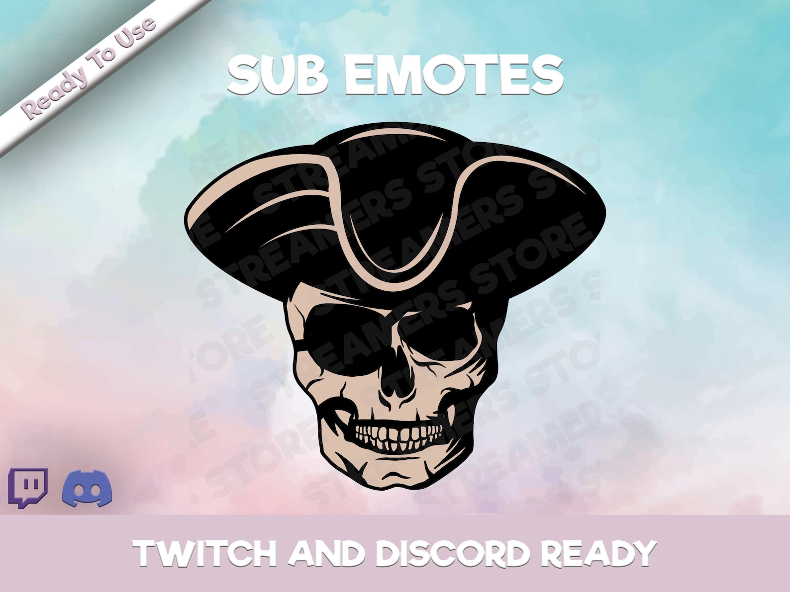 Pirate Skull Emote Sea of Thieves Twitch Emote Youtube Emote Discord ...