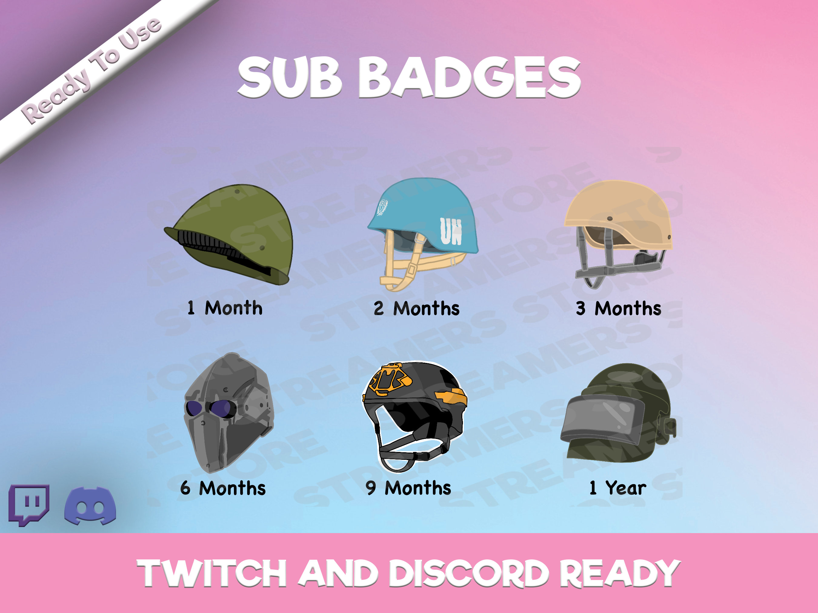 Tarkov Helmet Sub Badges - Tarkov Twitch Sub Badges - Youtube - Discord ...