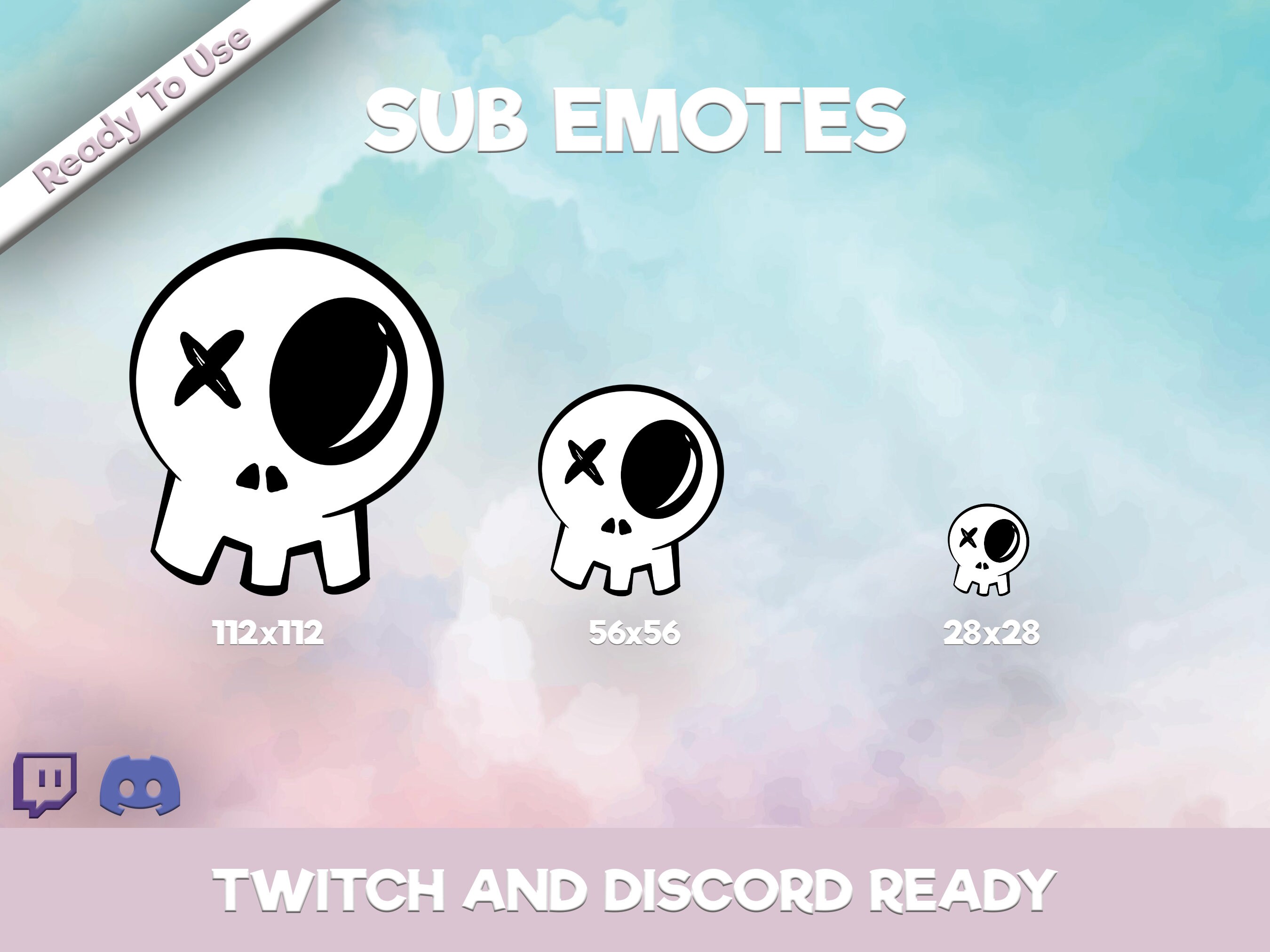 Skull Emote Twitch Emote Youtube Emote Discord Emote Streamer Emote ...